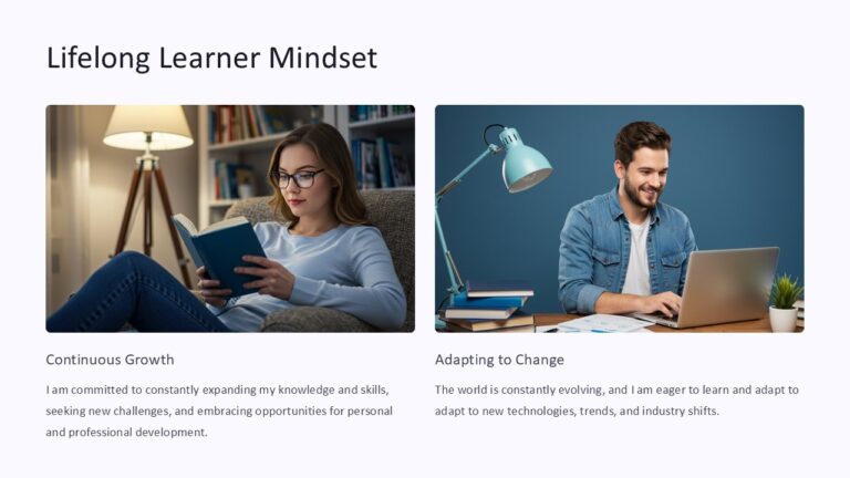 Lifelong Learner Mindset PowerPoint Presentation : 100% Editable PPTx