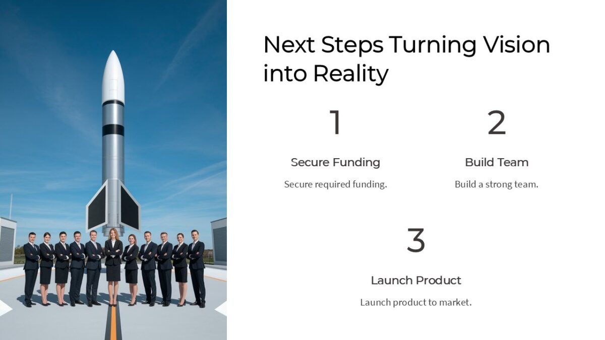 Next Steps Turning Vision into Reality PowerPoint Presentation : 100% ...