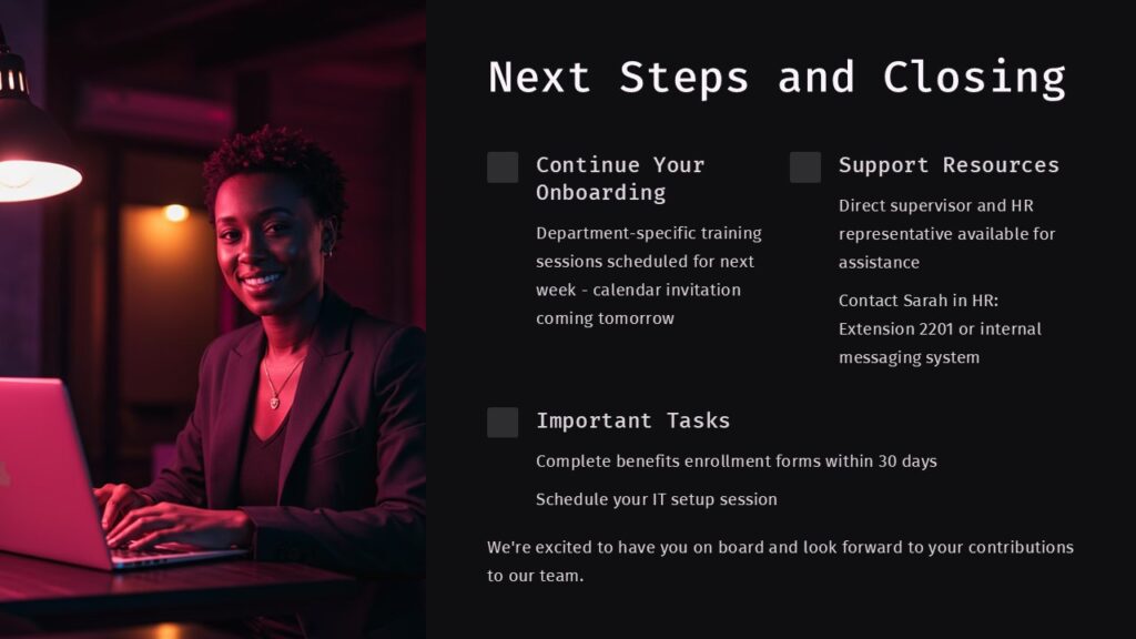 Next Steps and Closing PowerPoint Presentation : 100% Editable PPTx