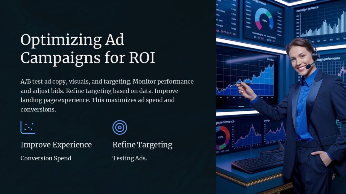 Optimizing Ad Campaigns for ROI PowerPoint Presentation - PPTUniverse