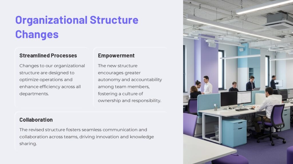 Organizational Structure Changes Slide2 PowerPoint Presentation : 100% Editable PPTx