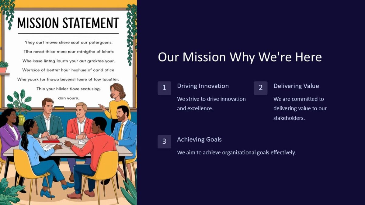 Our Mission Why We're Here PowerPoint Presentation : 100% Editable PPTx