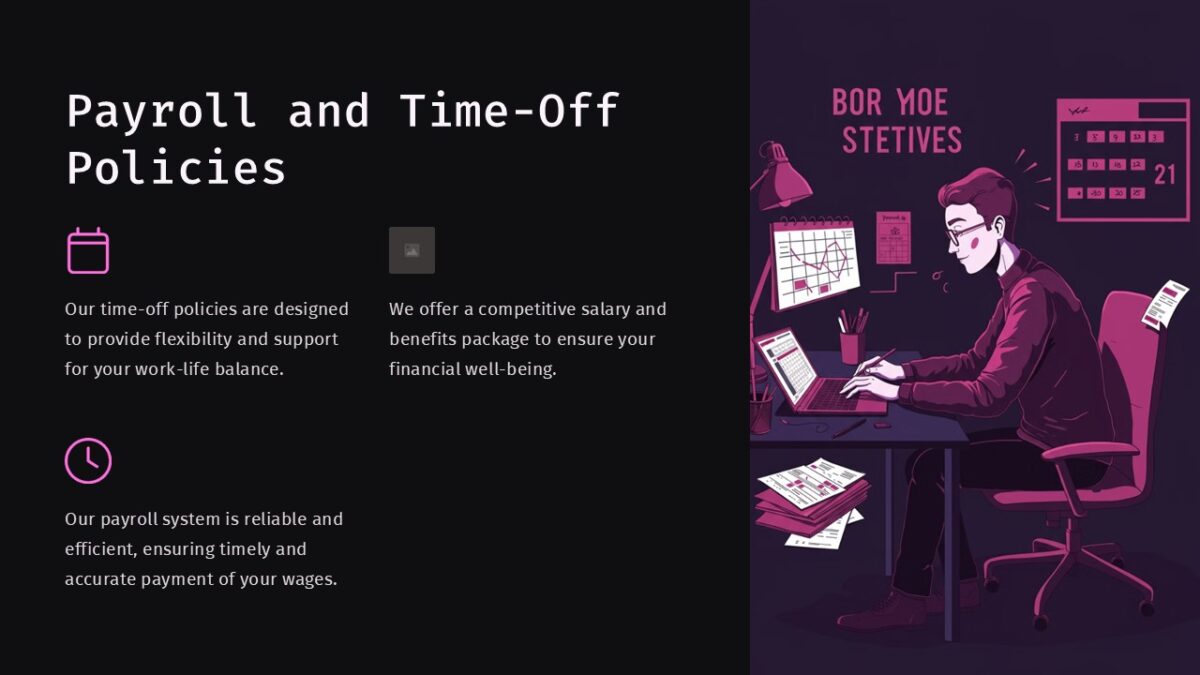 Payroll and Time Off Policies PowerPoint Presentation : 100% Editable PPTx