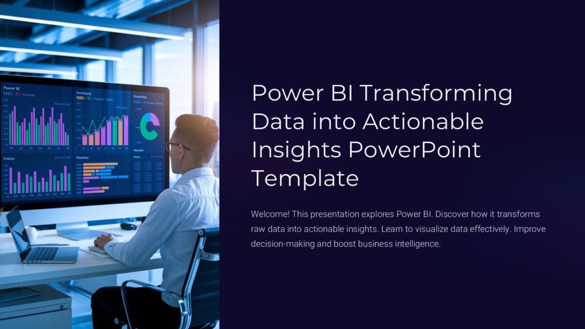 Power BI Transforming Data into Actionable Insights PowerPoint Template - PPTUniverse