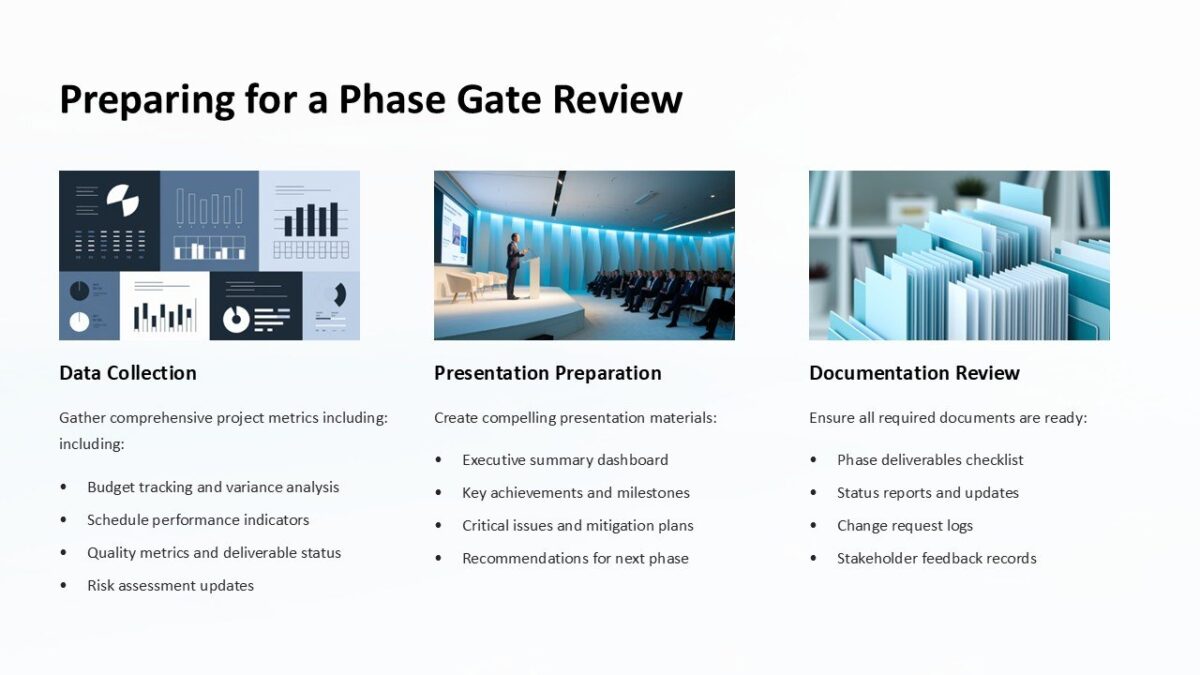 Preparing for a Phase Gate Review PowerPoint Presentation - PPTUniverse