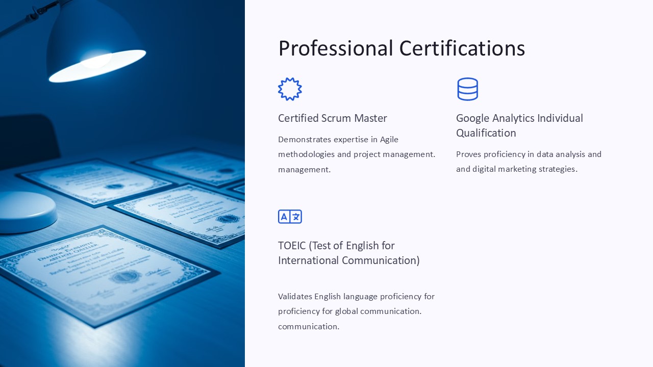 Professional Certifications PowerPoint Presentation - PPTUniverse