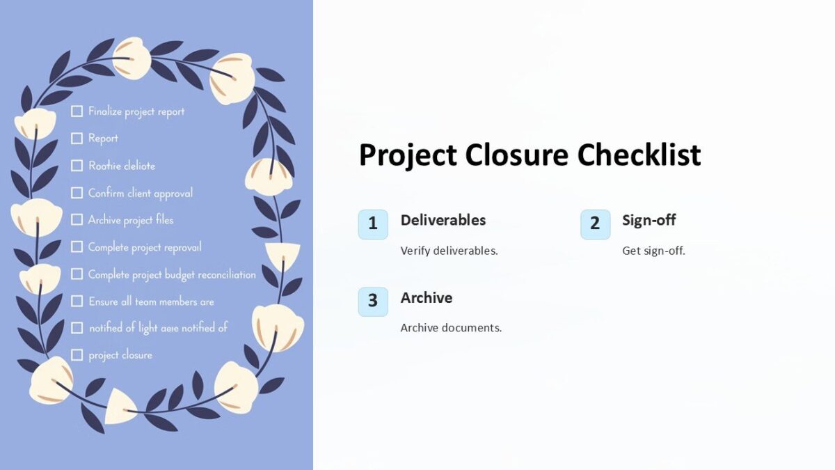 Project Closure Checklist PowerPoint Presentation - PPTUniverse