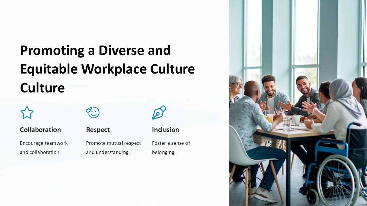 Promoting a Diverse and Equitable Workplace Culture PowerPoint Presentation - PPTUniverse