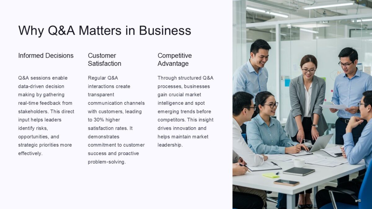 Questions and Answers Empowering Business Decisions PowerPoint Template ...