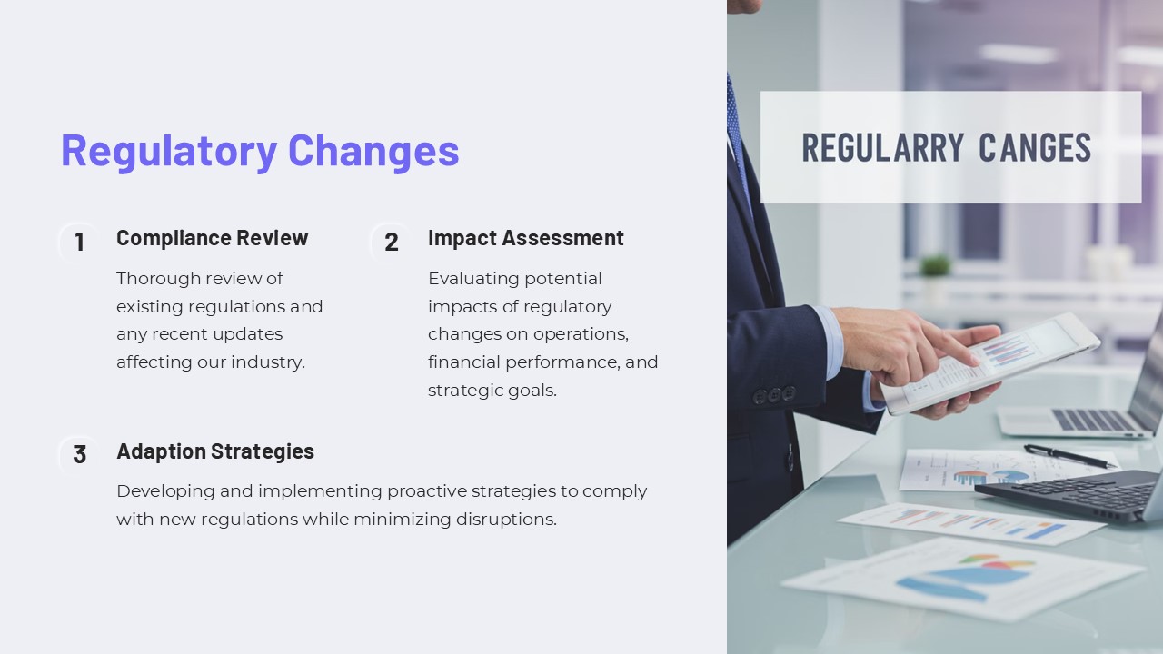 Regulatory Changes Slide PowerPoint Presentation : 100% Editable PPTx