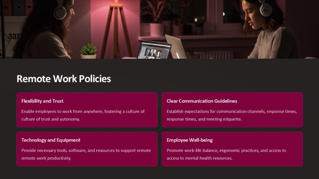 Remote Work Policies PowerPoint Presentation : 100% Editable PPTx