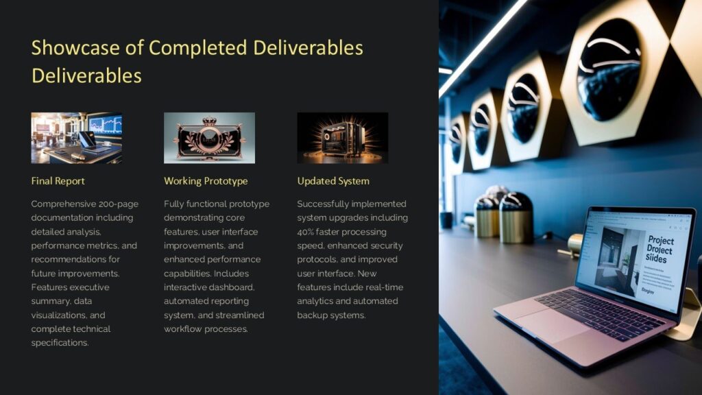 Showcase of Completed Deliverables PowerPoint Presentation - PPTUniverse