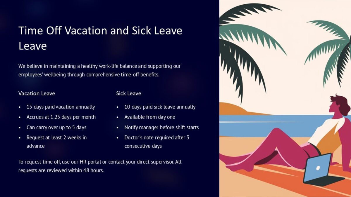 Time Off Vacation and Sick Leave PowerPoint Presentation : 100% ...