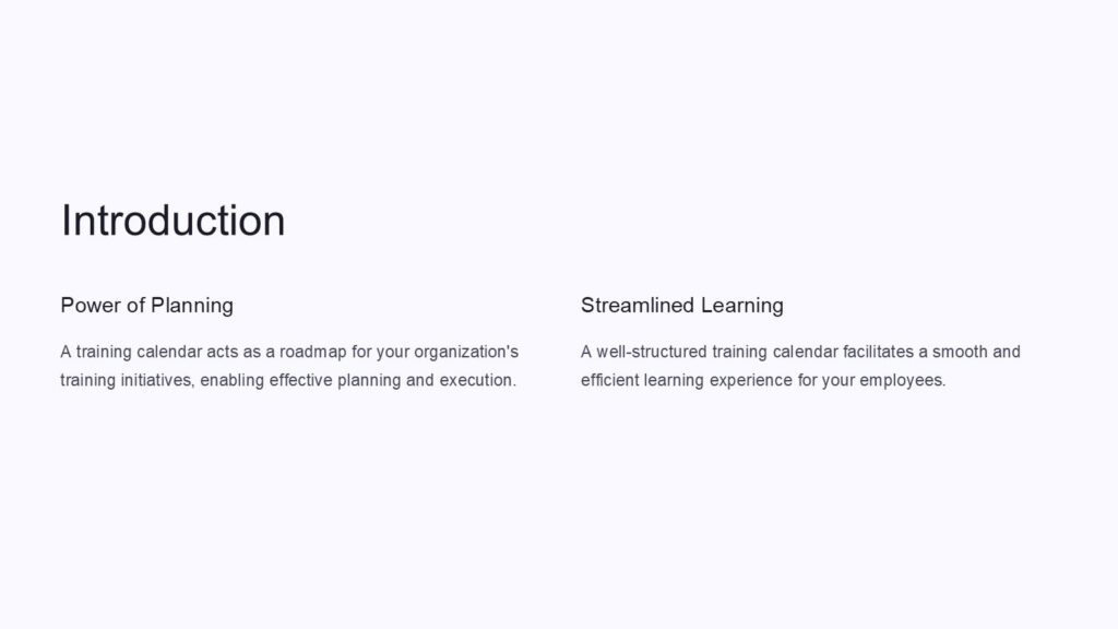 Training Calendar PowerPoint Template - PPTUniverse