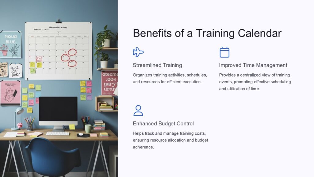 Training Calendar PowerPoint Template : 100% Editable PPTx