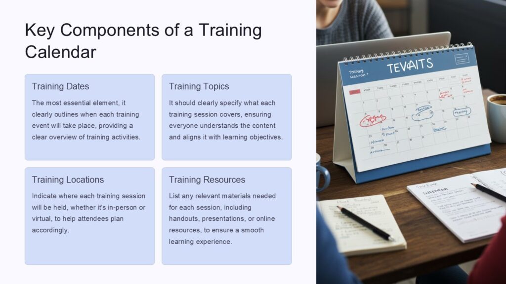 Training Calendar PowerPoint Template : 100% Editable PPTx