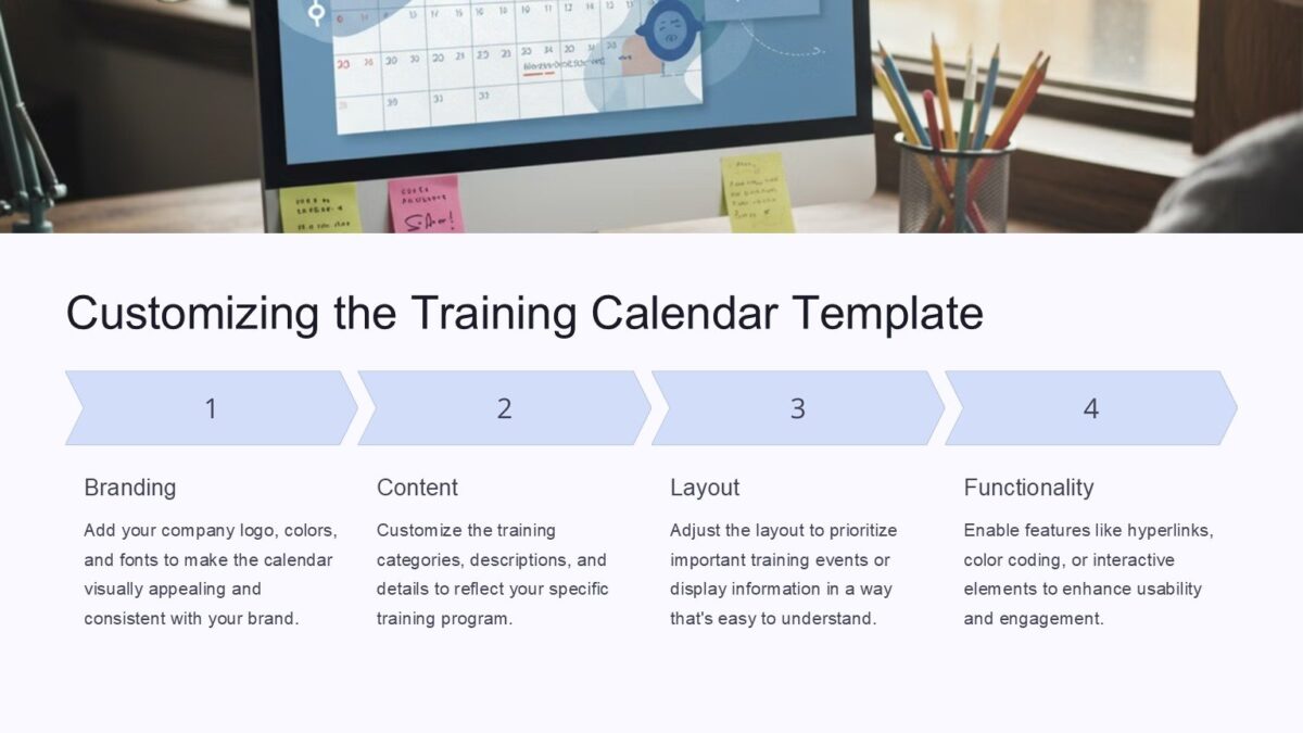 Training Calendar PowerPoint Template : 100% Editable PPTx