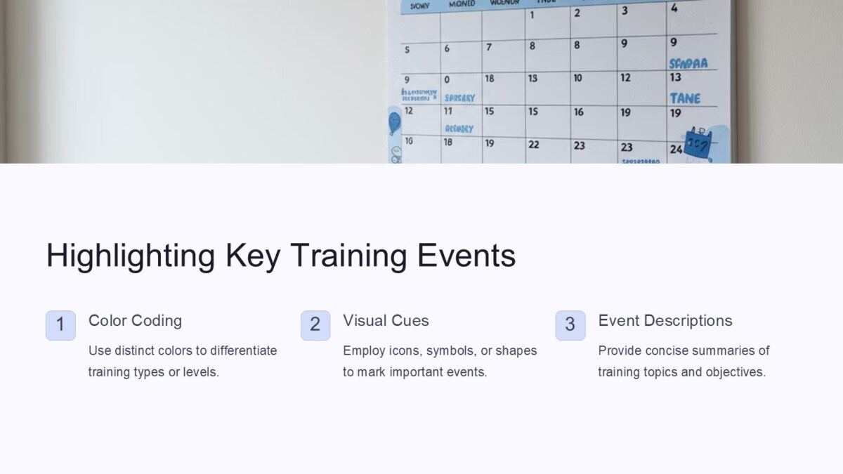 Training Calendar PowerPoint Template : 100% Editable PPTx