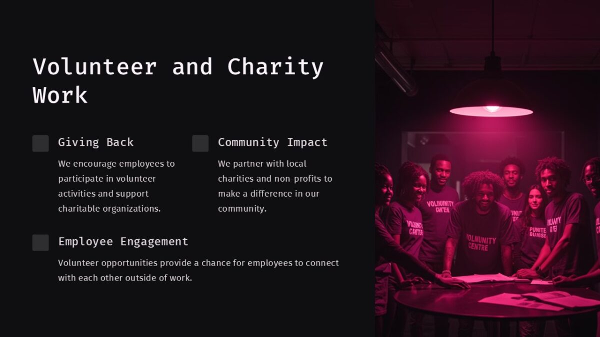 Volunteer and Charity Work PowerPoint Presentation : 100% Editable PPTx