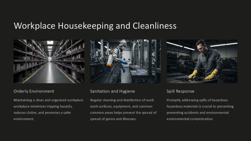Workplace Housekeeping and Cleanliness PowerPoint Presentation : 100% Editable PPTx