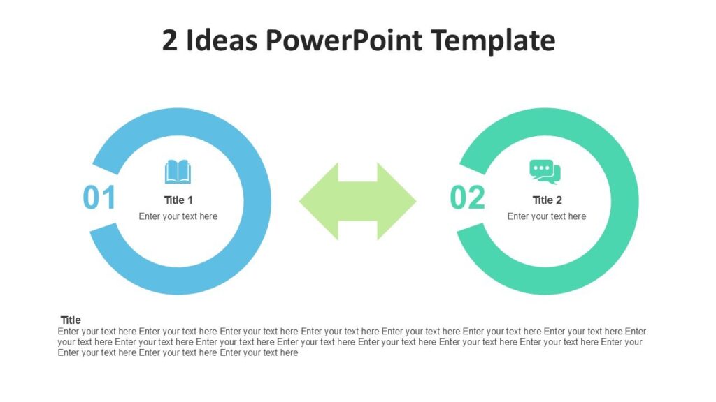 2 Ideas PowerPoint Template : 100% Editable PPTx