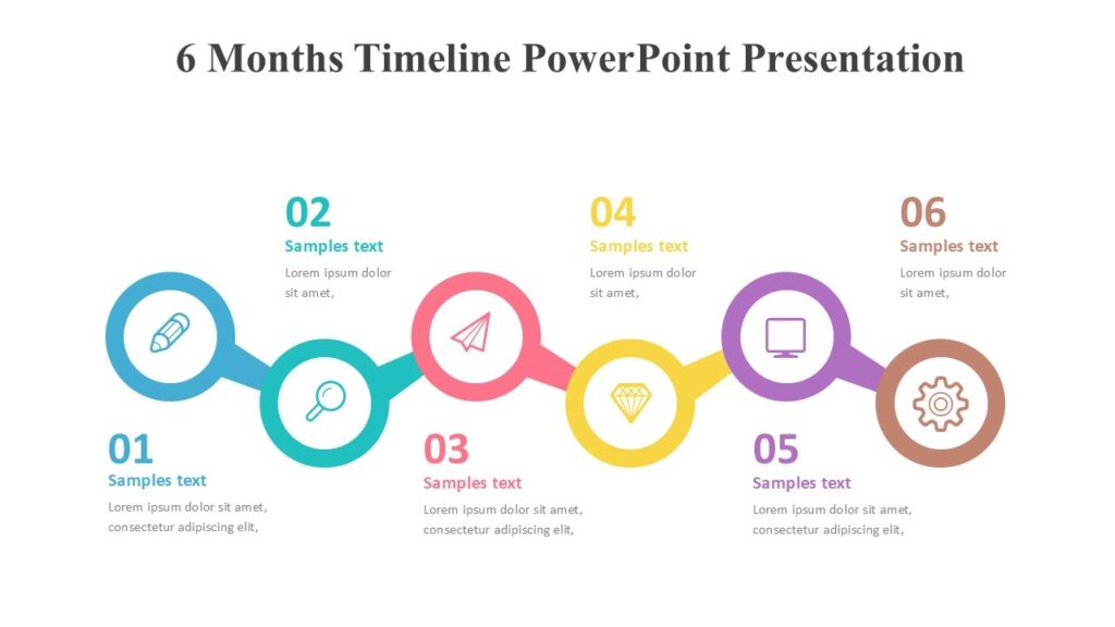 6 Months Timeline PowerPoint Presentation : 100% Editable PPTx