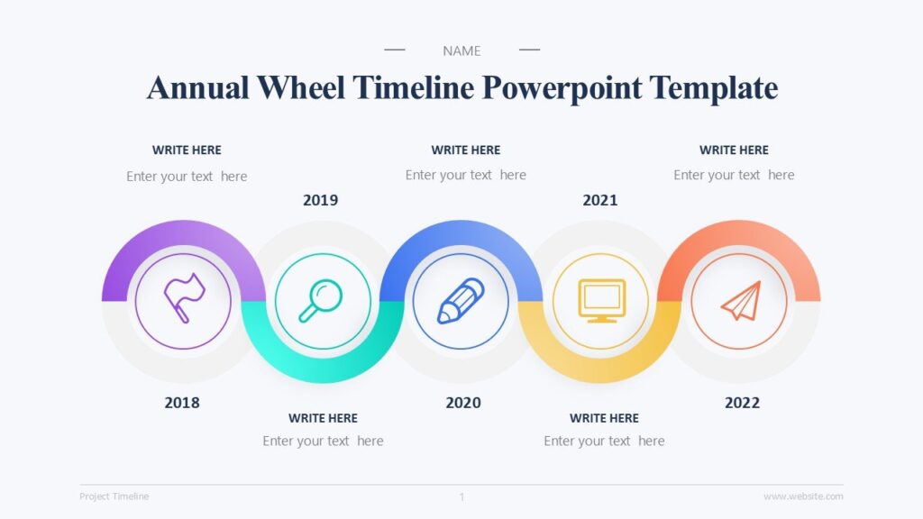 Annual Wheel Timeline Powerpoint Template : 100% Editable PPTx