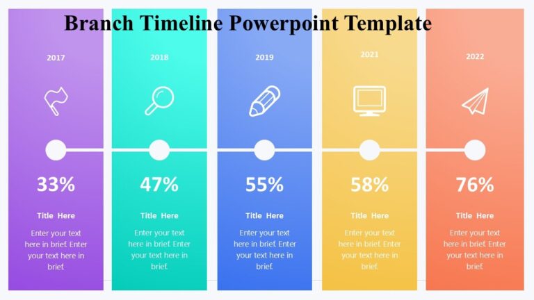 Branch Timeline Powerpoint Template : 100% Editable PPTx