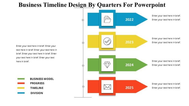 Business Timeline Design By Quarters For Powerpoint - PPTUniverse