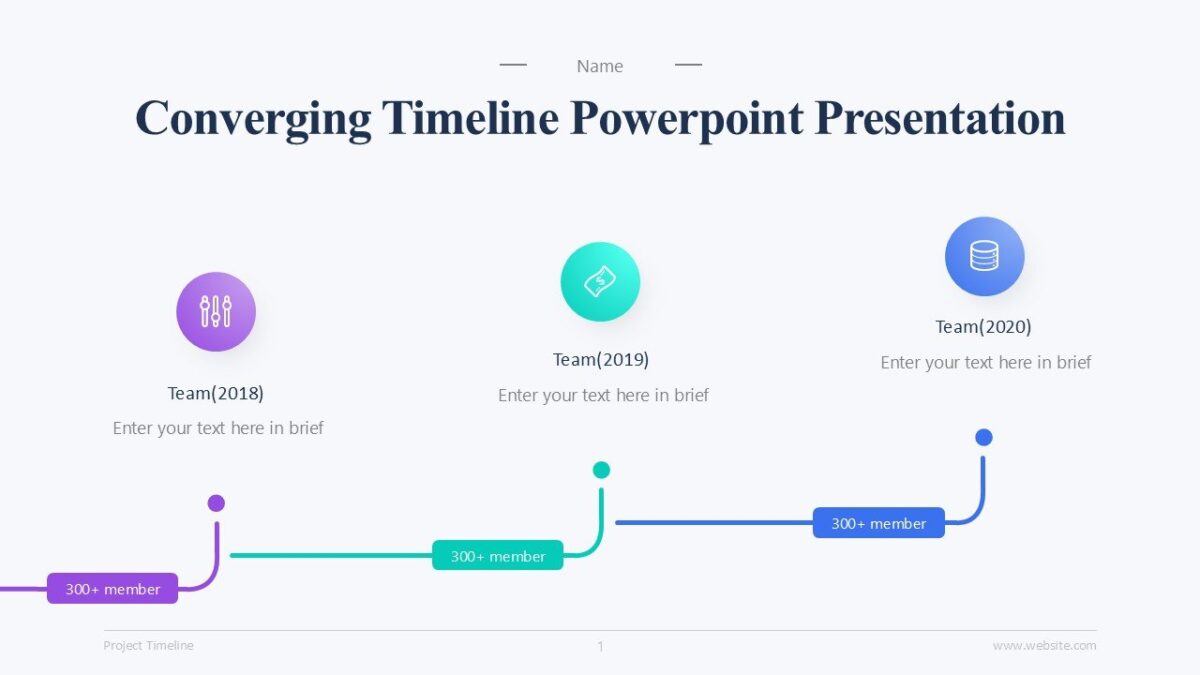 Converging Timeline Powerpoint Presentation : 100% Editable PPTx