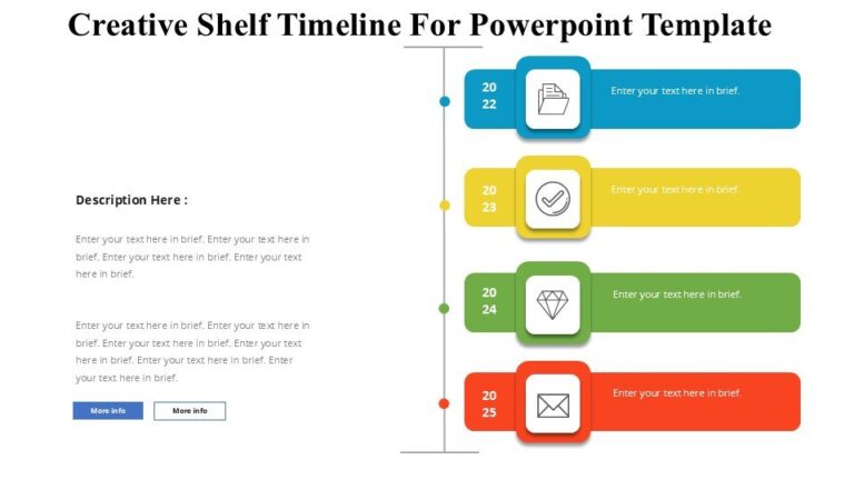 Creative Shelf Timeline For Powerpoint Template : 100% Editable PPTx