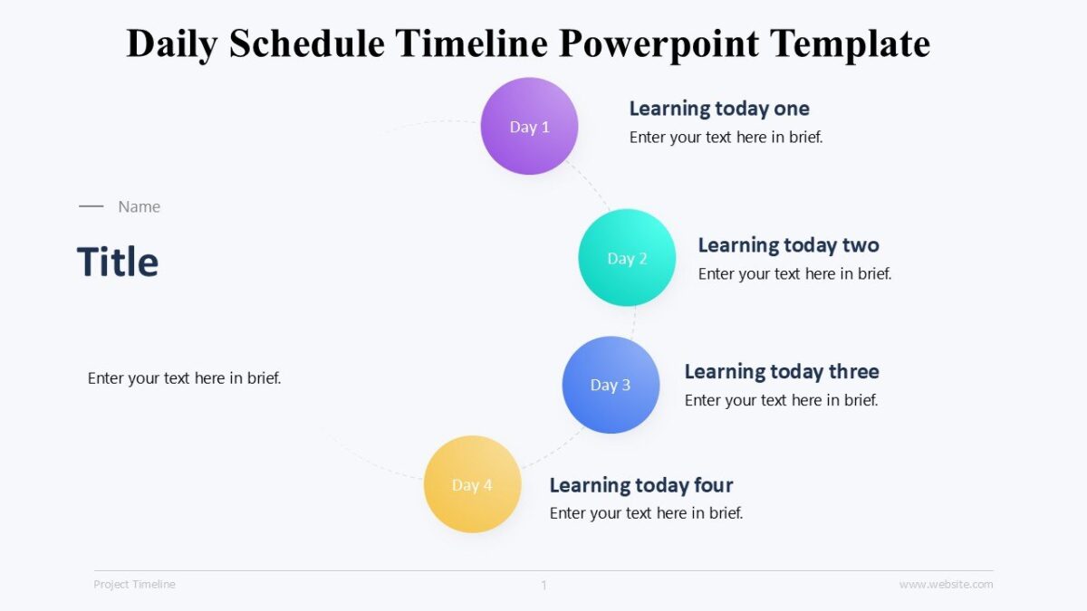 Daily Schedule Timeline Powerpoint Template : 100% Editable PPTx