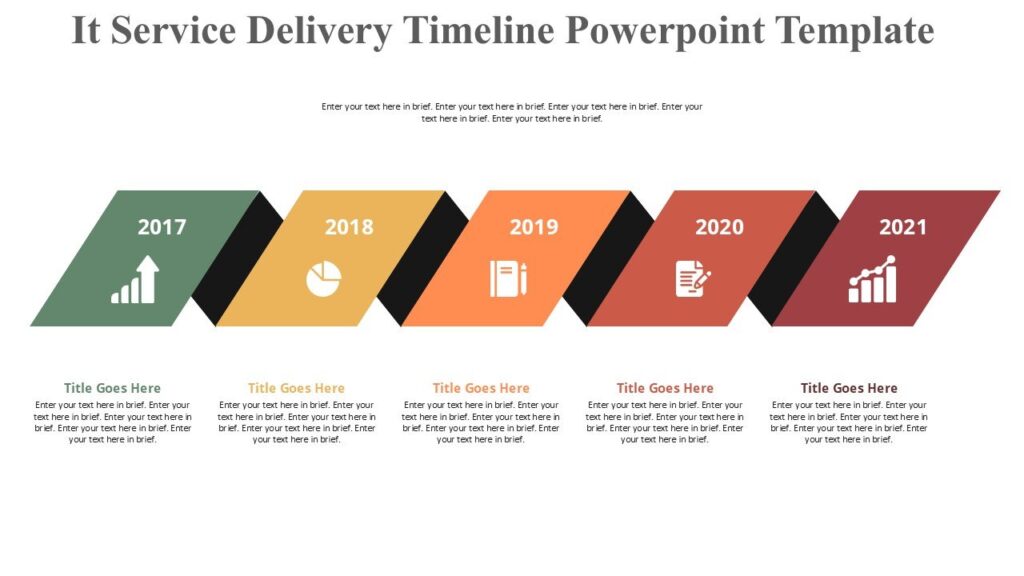 It Service Delivery Timeline Powerpoint Template : 100% Editable PPTx