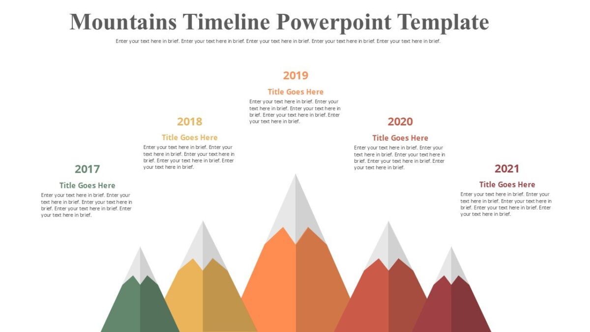Mountains Timeline Powerpoint Template : 100% Editable PPTx