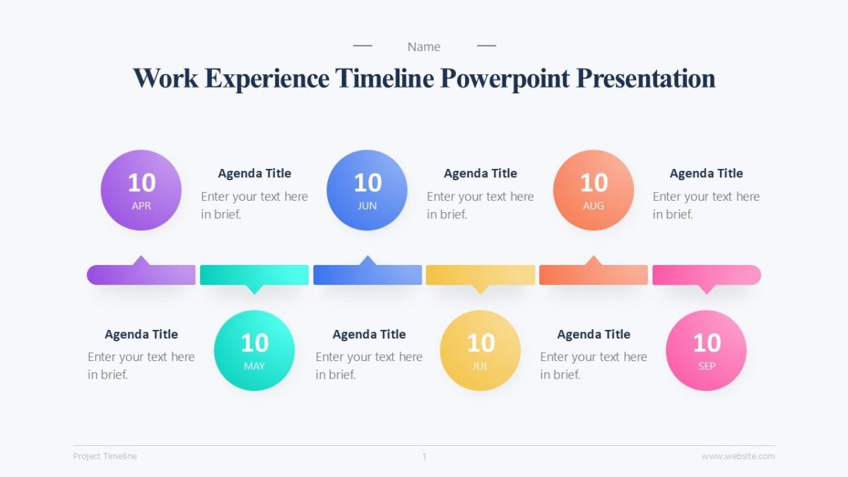 Work Experience Timeline Powerpoint Presentation : 100% Editable PPTx