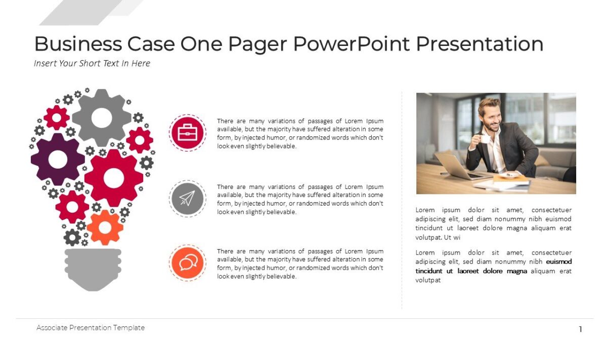 Business Case One Pager PowerPoint Presentation : 100% Editable PPTx