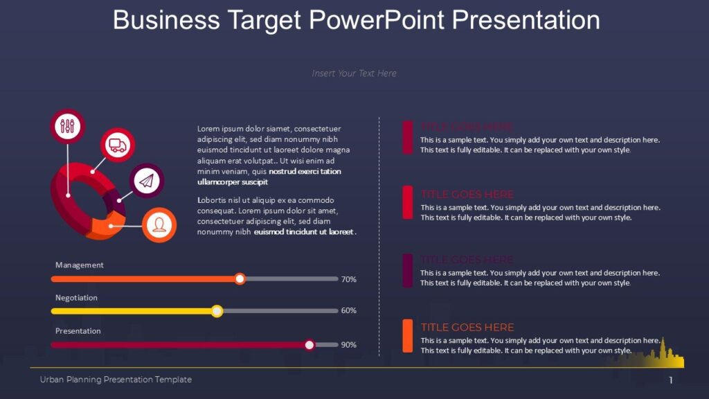 Business Target PowerPoint Presentation : 100% Editable PPTx