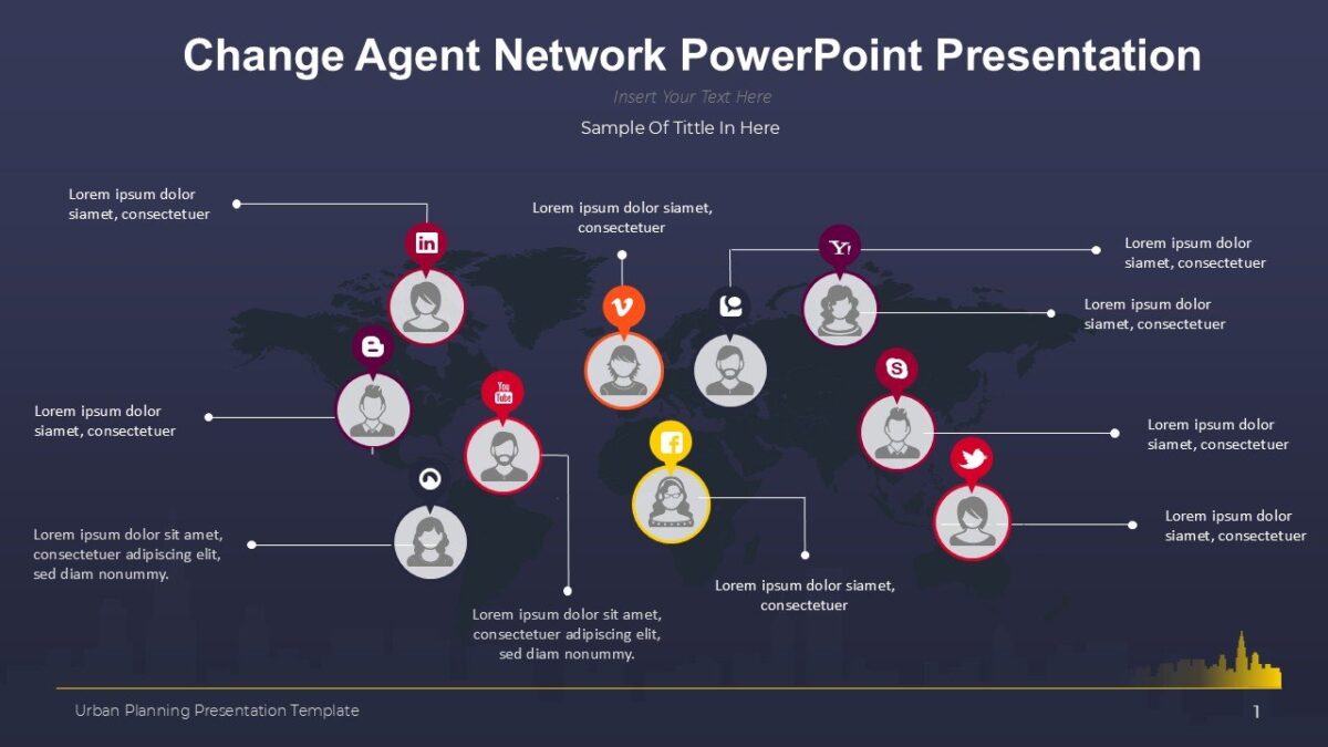 Change Agent Network PowerPoint Presentation : 100% Editable PPTx