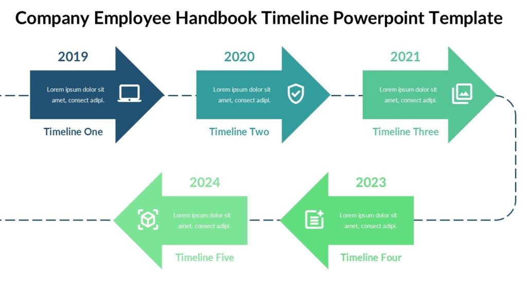 Company Employee Handbook Timeline Powerpoint Template - PPTUniverse
