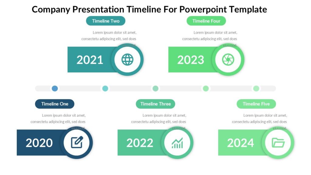 Company Presentation Timeline For Powerpoint Template : 100% Editable PPTx