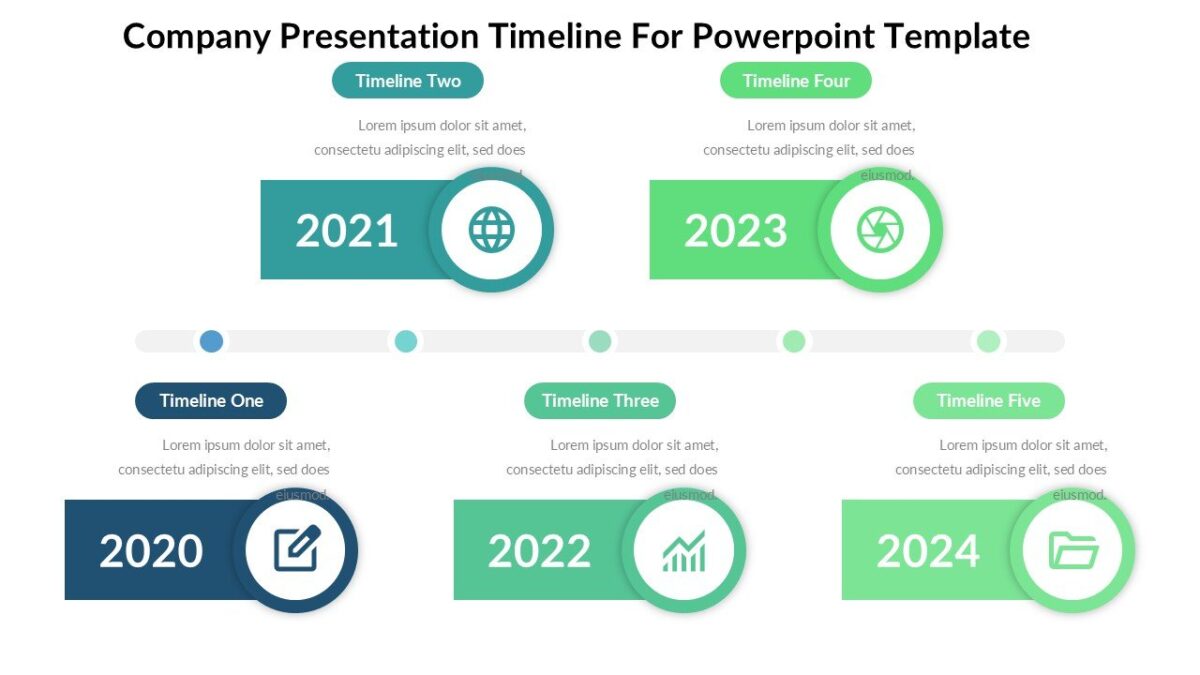 Company Presentation Timeline For Powerpoint Template : 100% Editable PPTx