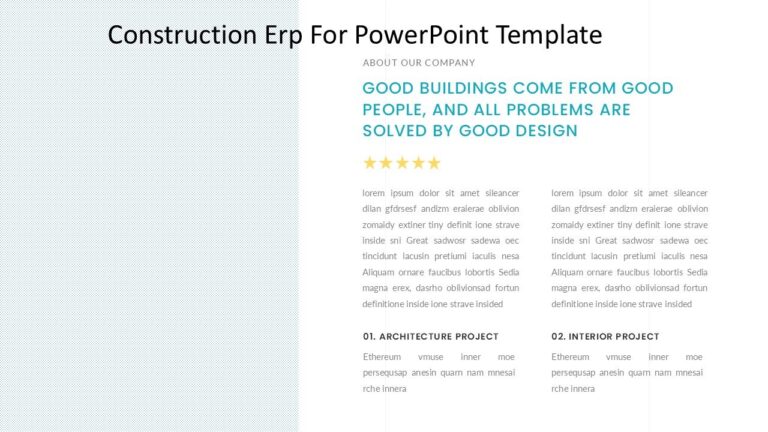 Construction Erp For PowerPoint Template : 100% Editable PPTx