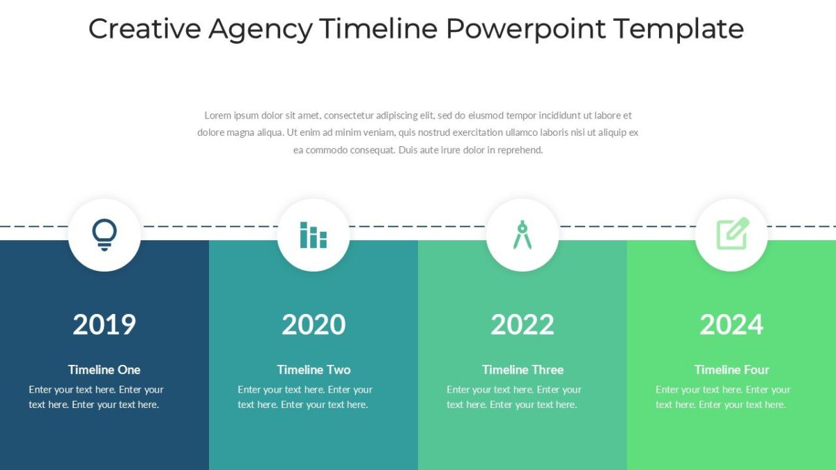 Creative Agency Timeline Powerpoint Template : 100% Editable PPTx
