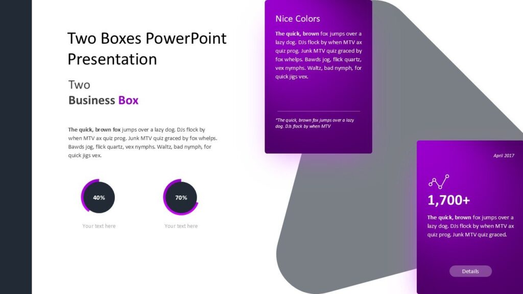 Two Boxes PowerPoint Presentation : 100% Editable PPTx