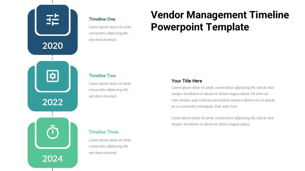 Vendor Management Timeline Powerpoint Template : 100% Editable PPTx