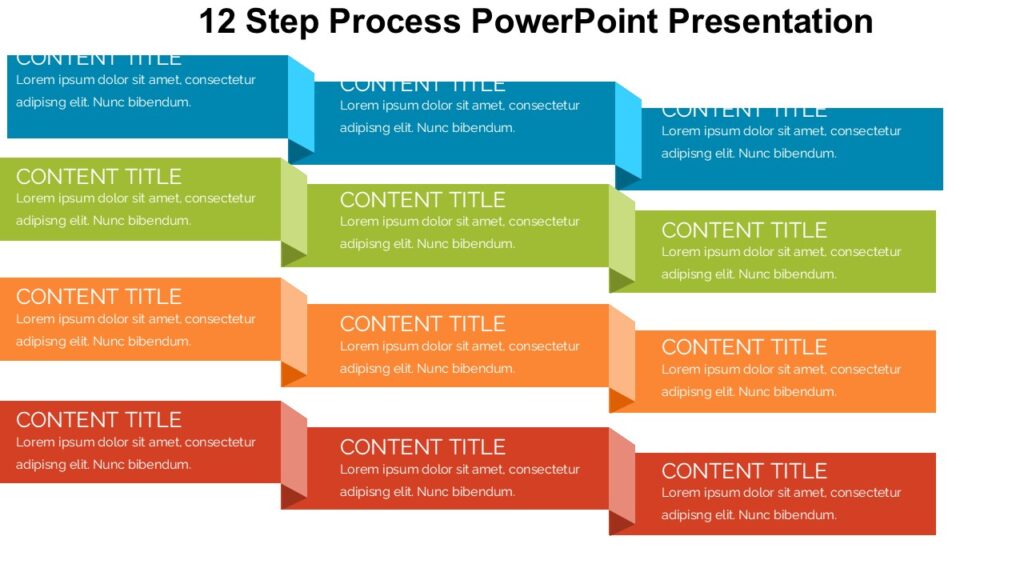 12 Step Process PowerPoint Presentation : 100% Editable PPTx