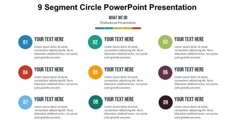 9 Segment Circle PowerPoint Presentation : 100% Editable PPTx