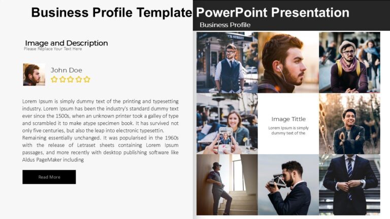 Business Profile Template PowerPoint Presentation : 100% Editable PPTx
