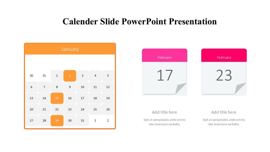 Calender Slide PowerPoint Presentation : 100% Editable PPTx