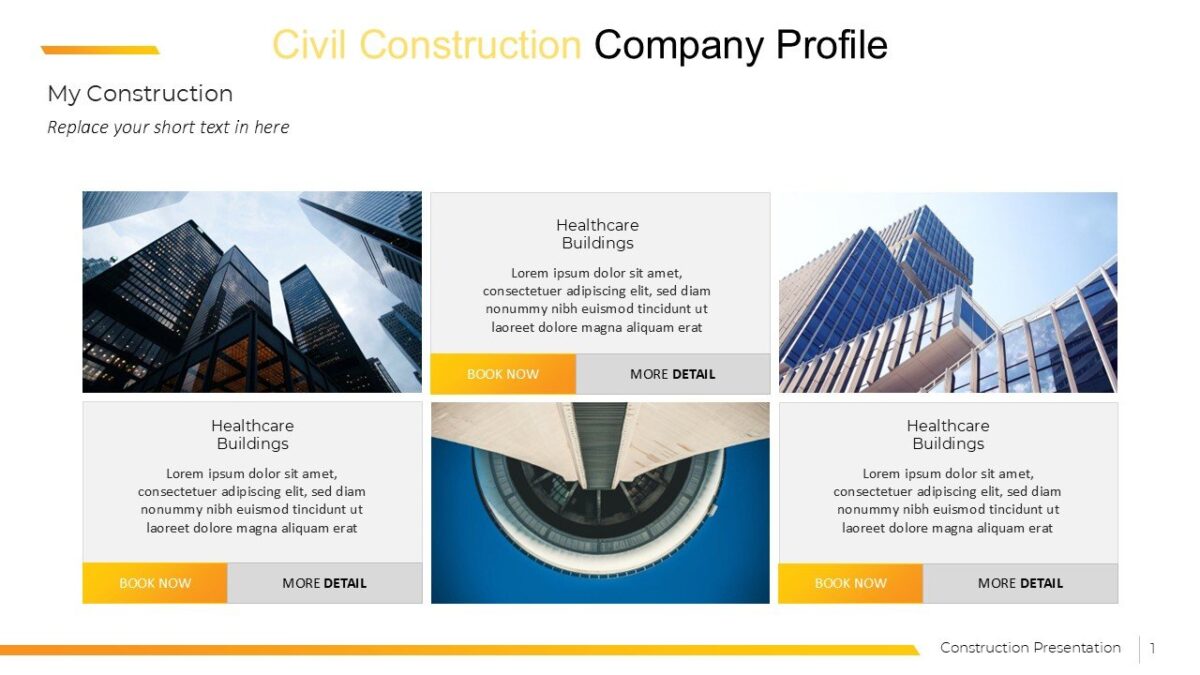 Civil Construction Company Profile : 100% Editable PPTx